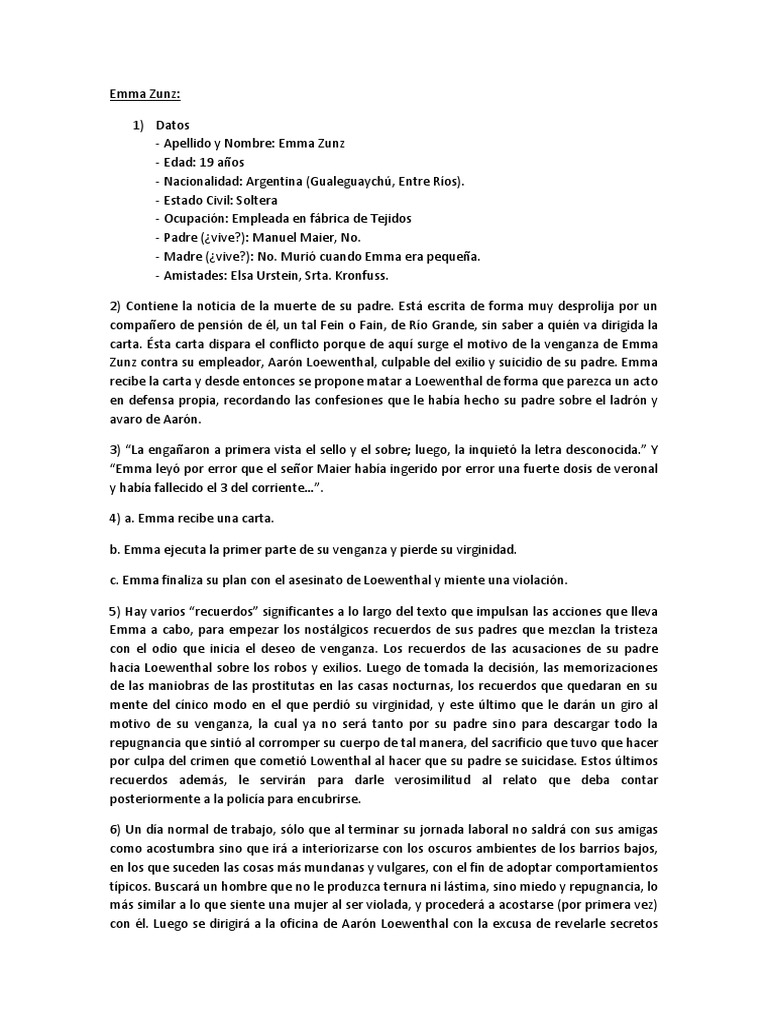 Emma Zunz | PDF | Violación | Felicidad