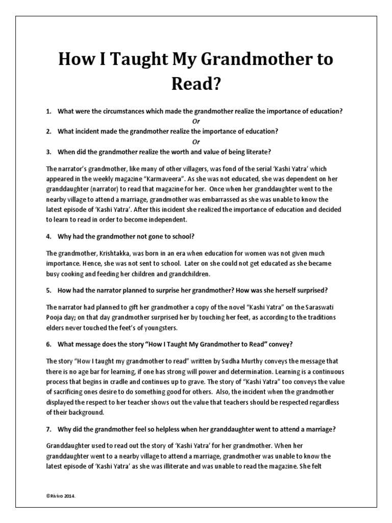 How I Taught My Grandmother to Read | Religion And Belief How I Taught My Grandmother to Read | Religion And Belief