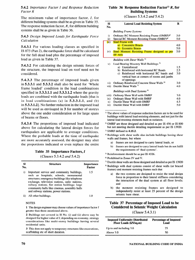 Response Reduction Factor | PDF | Framing (Construction) | Structural Load