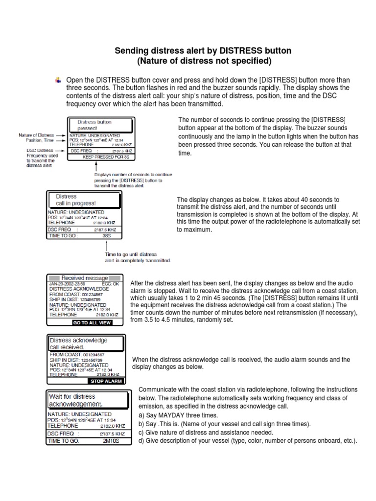 Sending Distress Alert by DISTRESS Button (Nature of Distress Not ...