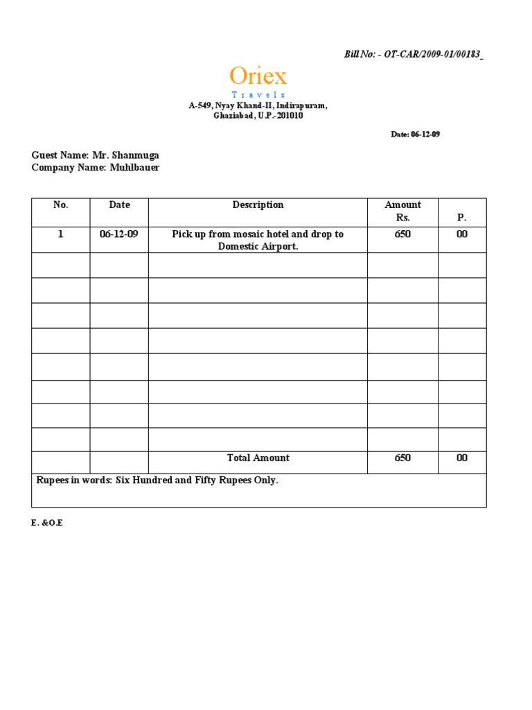 Bill Format | PDF