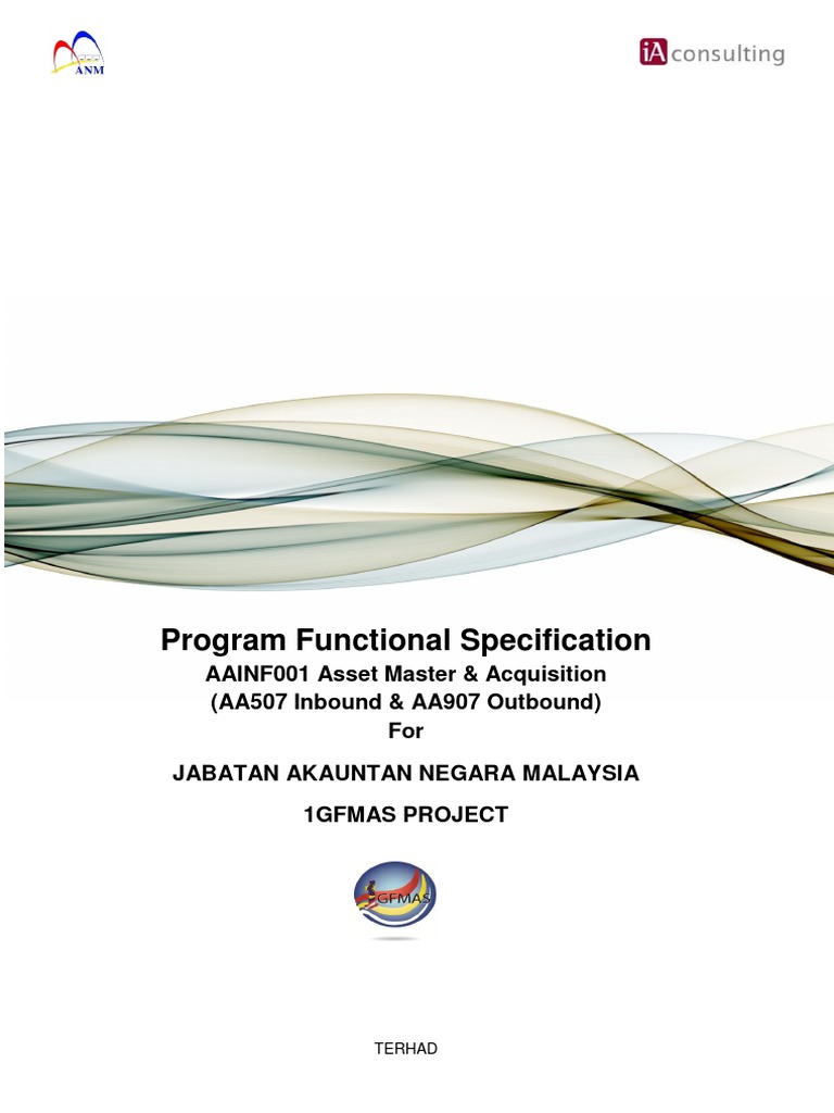 1GFMAS_AAINF507 Asset Master & Acquisition | Specification (Technical ...