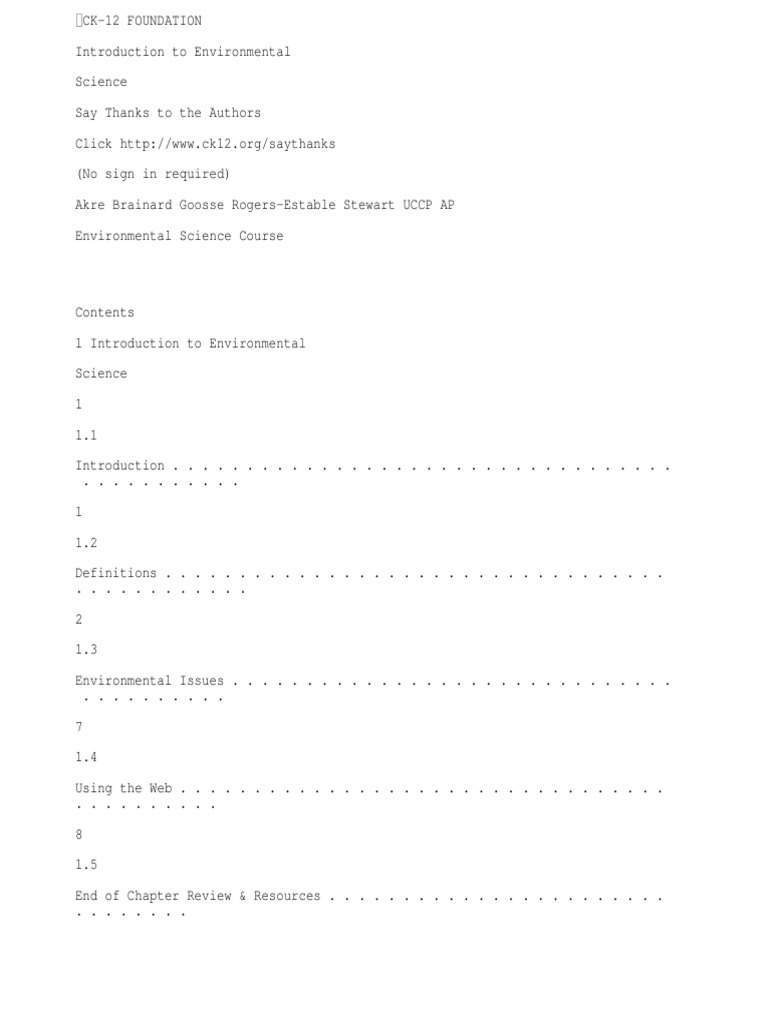 Text FileIntroduction To Environmental Science | PDF | Hypothesis | Scientific Method