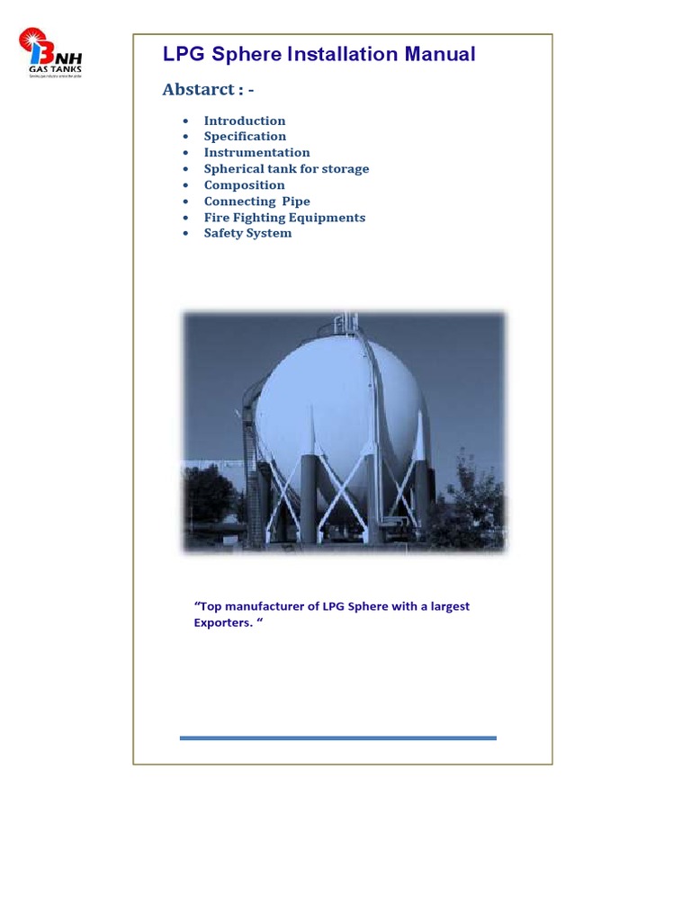 LPG Sphere Installation Guidelines | PDF | Liquefied Petroleum Gas ...