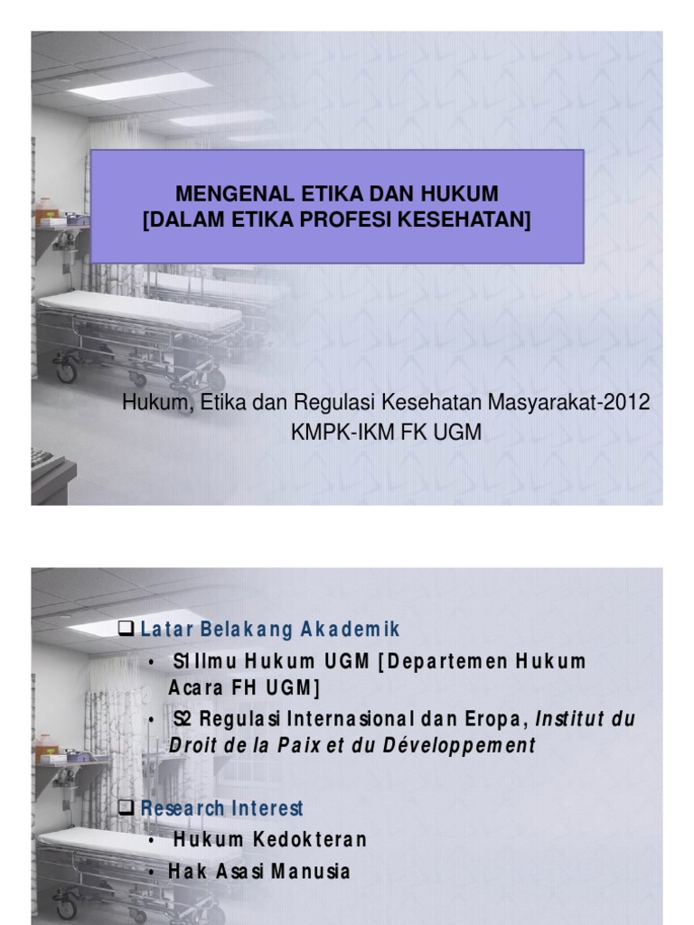 Sesi - 2 - Sdfa - Mengenal Etika Hukum Etika Profesi Kesehatan | PDF