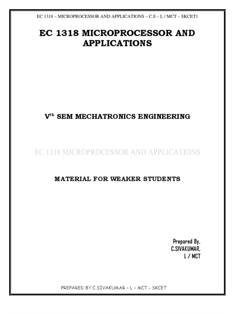 Microprocessor Applications Study Guide | PDF | Input/Output | Computer Program