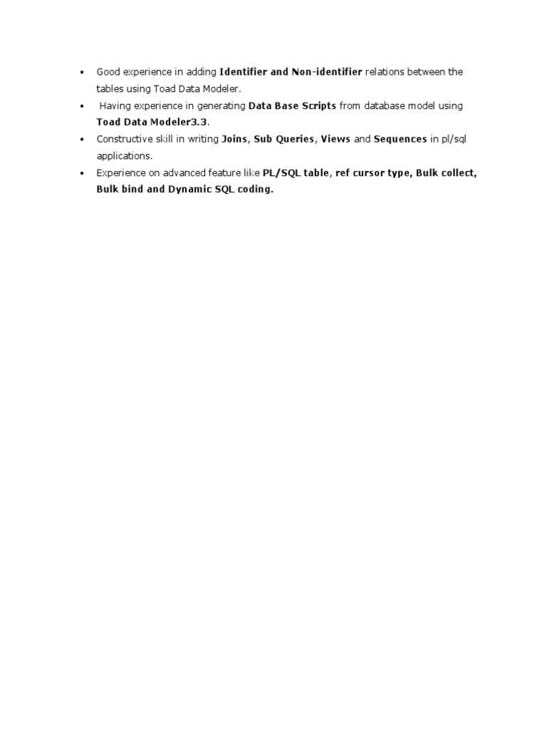 Toad Data Modeler and PL/SQL Skills | PDF | Art | Computers