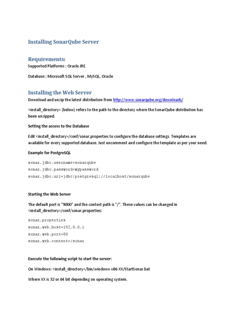 Installing SonarQube Server | PDF | Oracle Database | Microsoft Visual ...