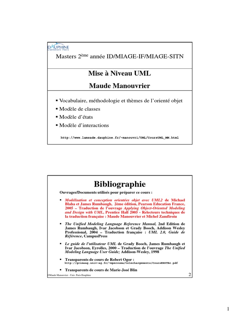 MAN UML 2slides PDF | PDF | Classe (informatique) | Programmation ...