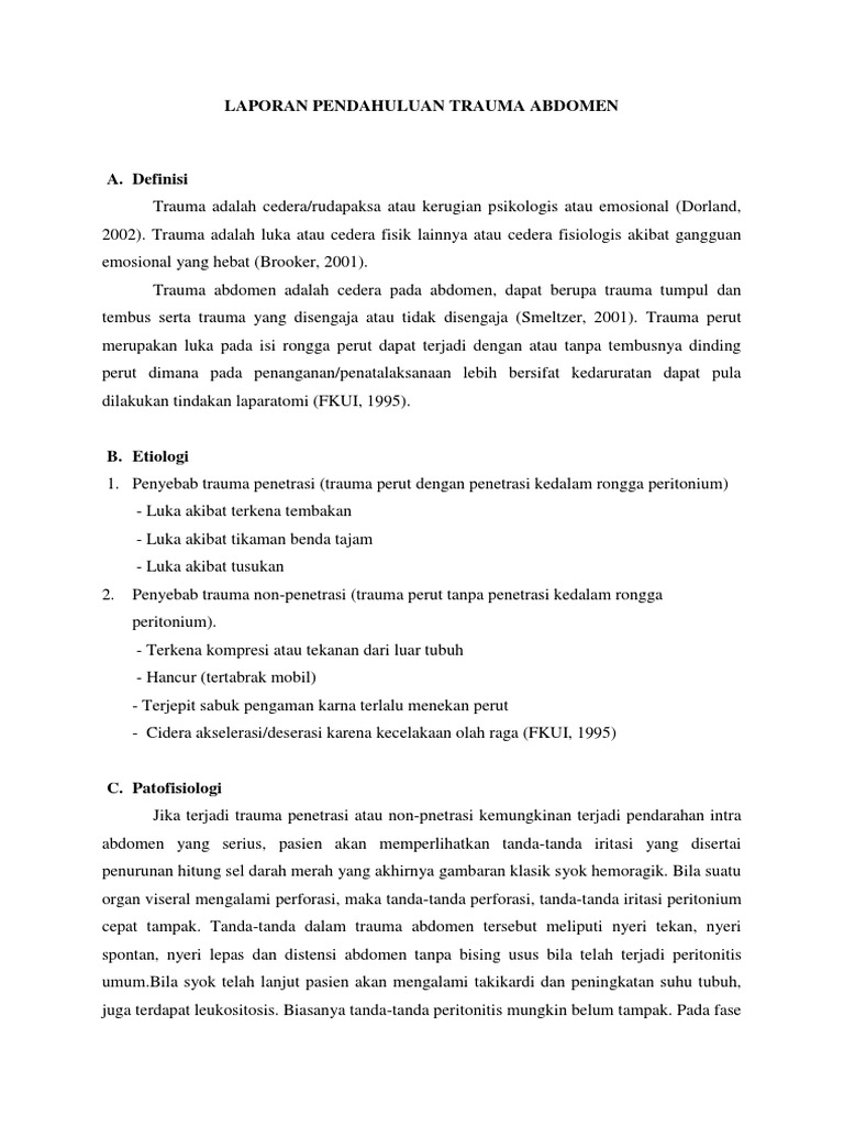 Penanganan Trauma Abdomen Tembus | PDF | Sains & Matematika