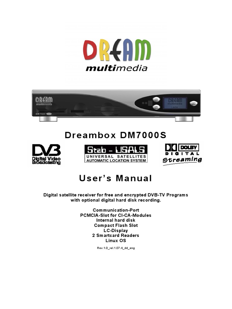 Dreambox DM7000S User Manual | PDF | Videocassette Recorder | Signal To ...