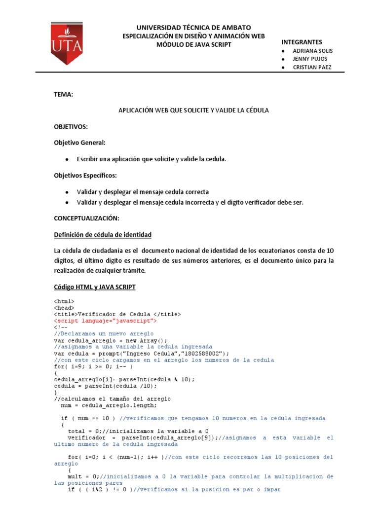 Tarea Validacion Cedula | PDF | Script Java | Java (lenguaje de programación)