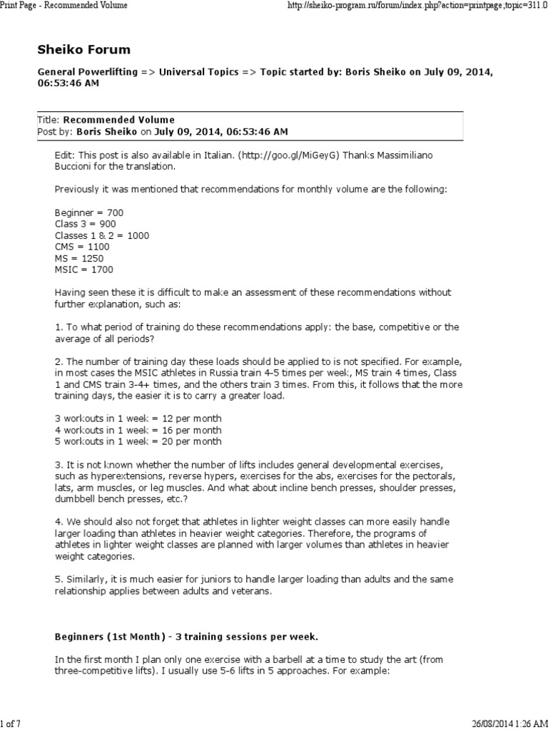 Shieko Recommended Volume | PDF | Physical Exercise | Hobbies
