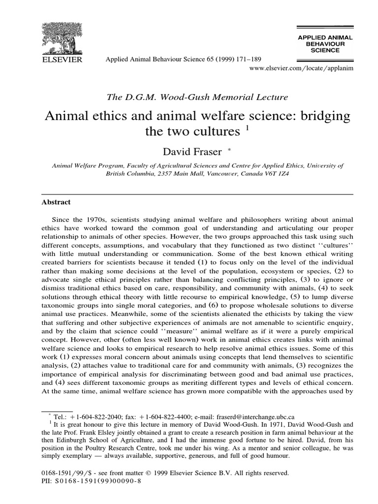 Animal Ethics and Animal Welfare | PDF | Animal Welfare | Ethology