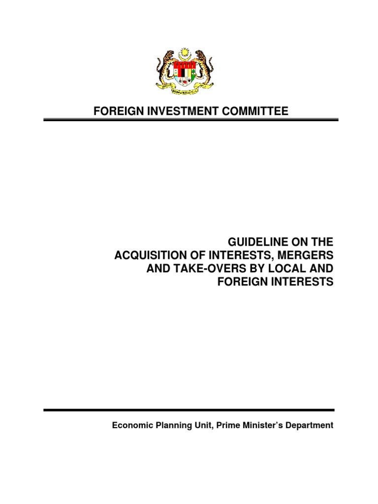 FIC Guidelines for Foreign Investments | PDF | Mergers And Acquisitions ...