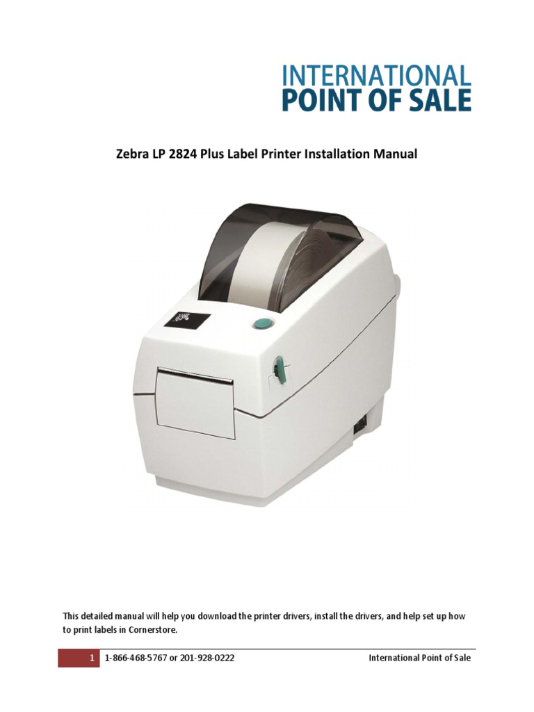 Zebra LP 2824 Plus Label Printer Installation Manual | PDF