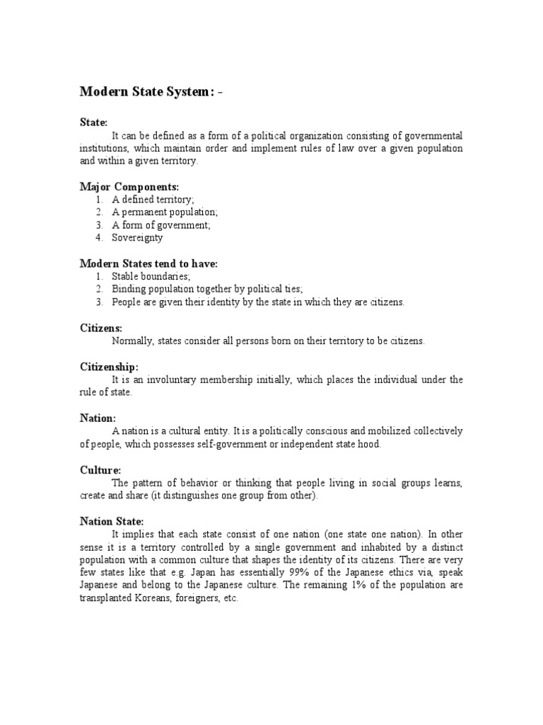 10.Modern State System | Nation | Democracy