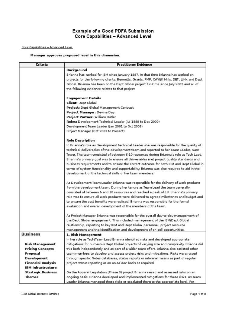 Core Capabilities Advanced Level | PDF | Risk | Project Management