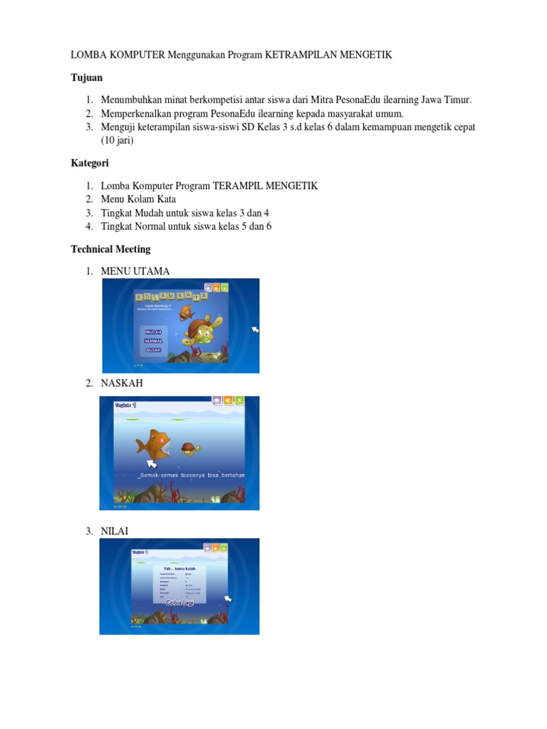 Lomba Komputer Menggunakan Program Ketrampilan Mengetik | PDF
