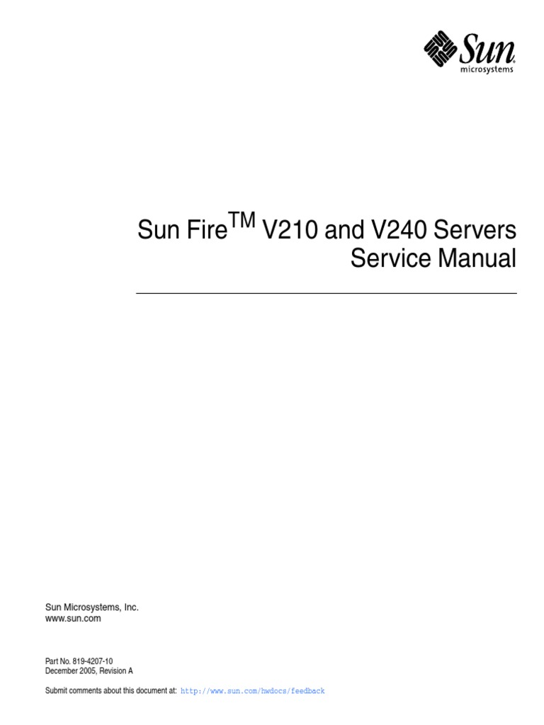 Manual SunFire V240, Assembly | PDF | Command Line Interface | Manufactured Goods