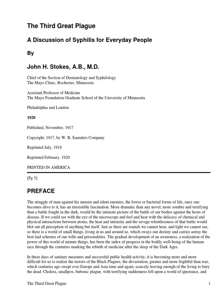 The Third Great PlagueA Discussion of Syphilis For Everyday People by ...