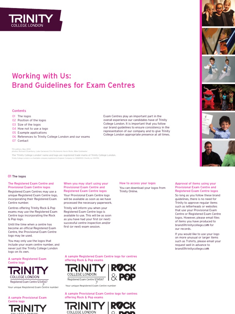Trinity Brand Guidelines For Registered Exam Centres May 2014 | PDF ...