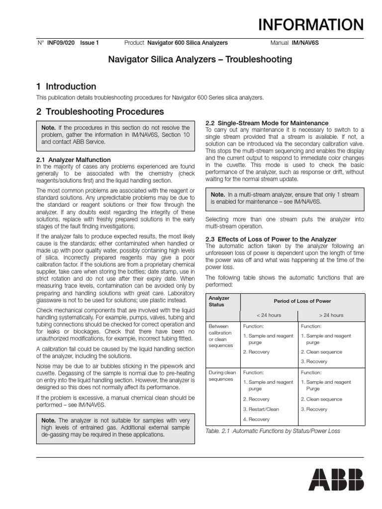 Silica Analyzer NAvigator 600 Inf09 - 020 - 1 - PR | PDF ...