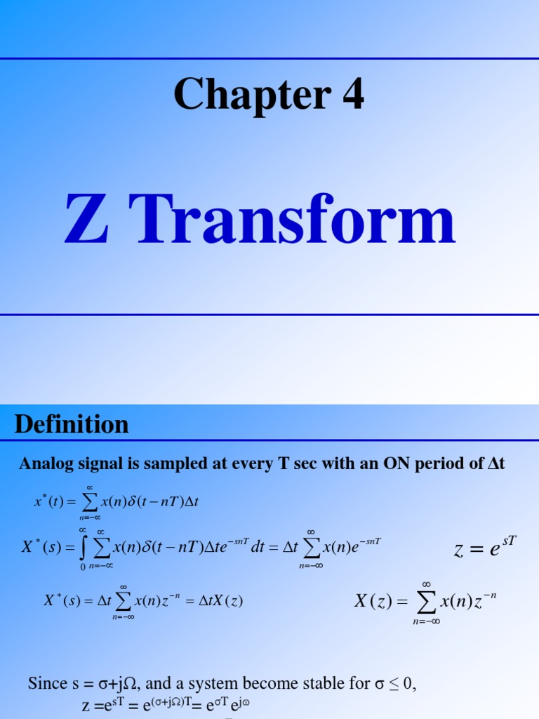 Z Transform and It's Applications | PDF | Complex Analysis ...
