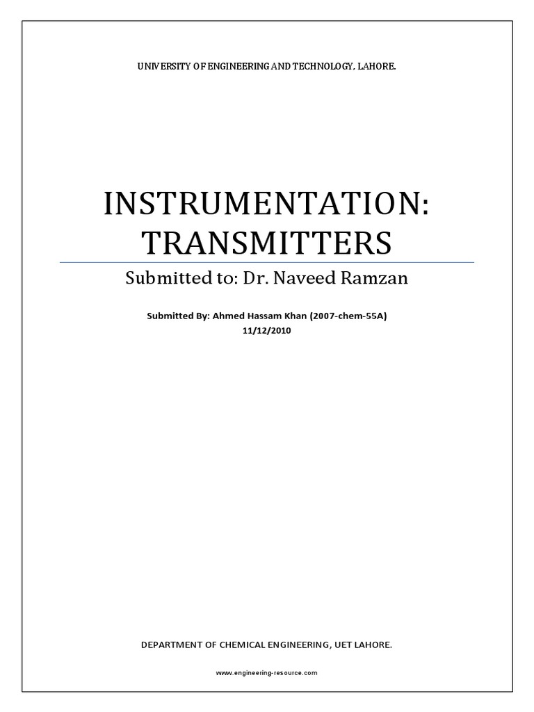Transmitters | PDF | Signal (Electrical Engineering) | Instrumentation