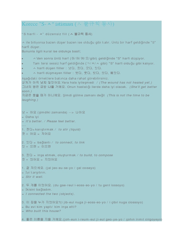 Korece Dilbilgisi | PDF