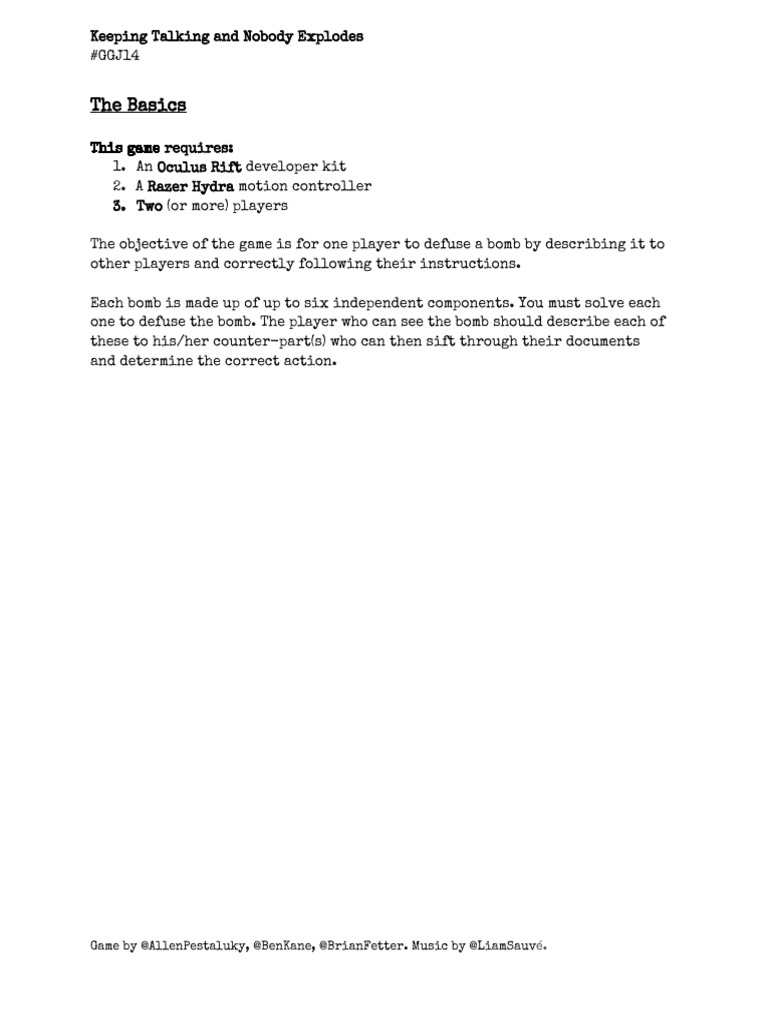 Keep Talking and Nobody Explodes Bomb Manual | PDF | Computing ...