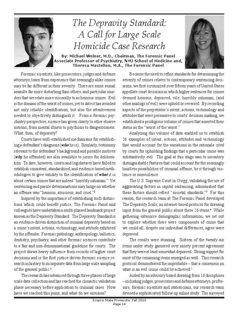 The Depravity Standard: A Call For Large Scale Homicide Case Research ...