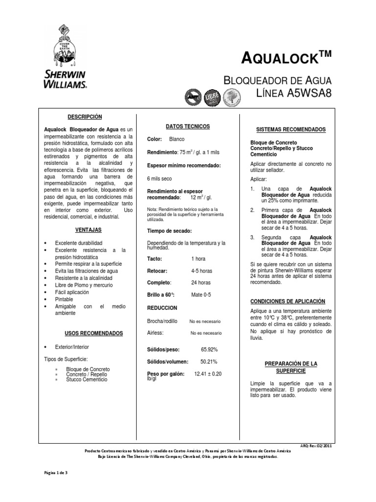 Aqualock Bloqueador de Agua | Pintar | Centroamérica
