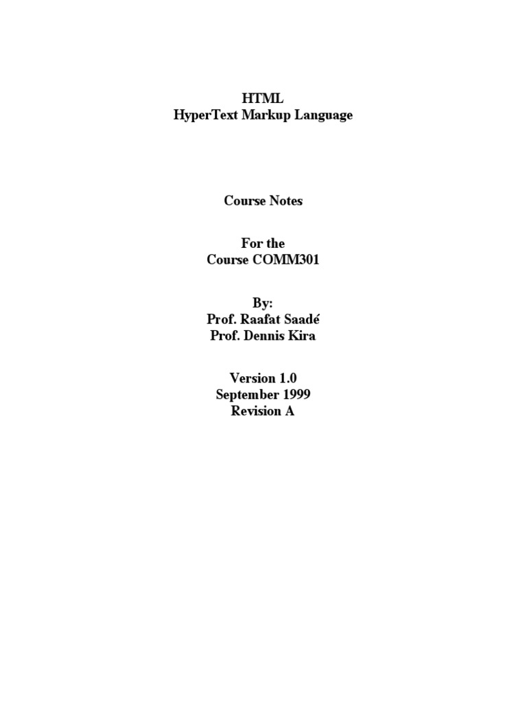 HTML Hypertext Markup Language | PDF | Html | Html Element