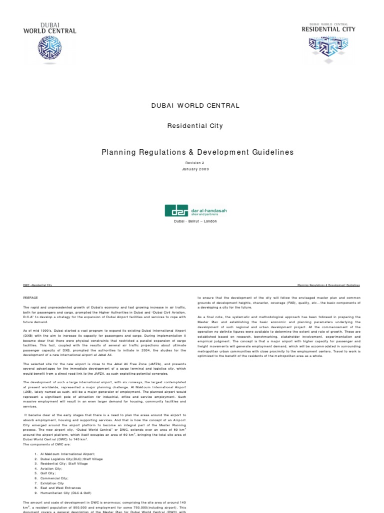 DWC Residential City Development Guidelines | PDF | Airport | Industries