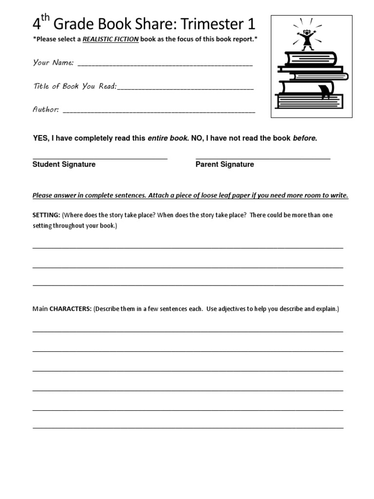 4-6th Grade Book Report Template | PDF