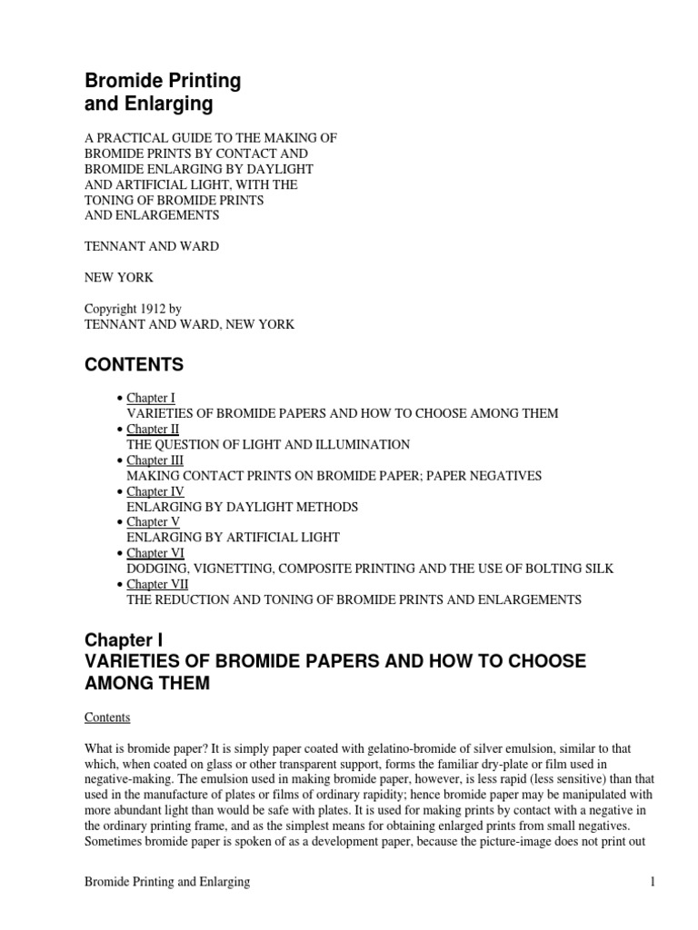 Bromide Printing and Enlarging | PDF | Exposure (Photography) | Lens ...