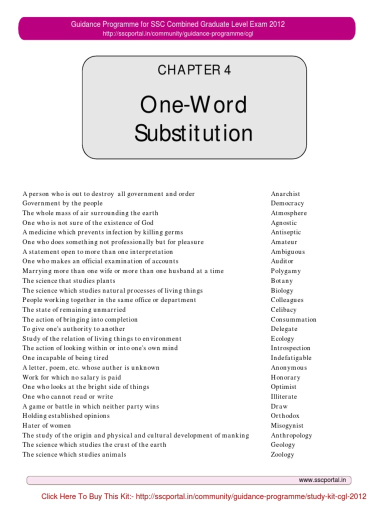 One Word Substitution | PDF