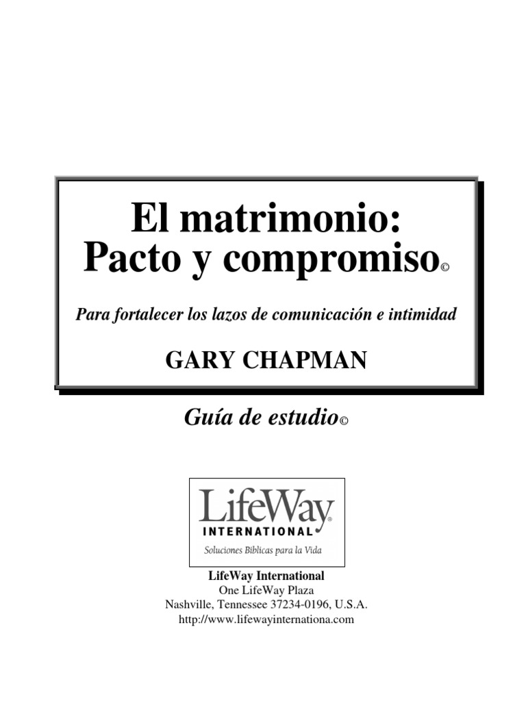 El Matrimonio, Pacto y Compromiso, Guia de Estudio | PDF