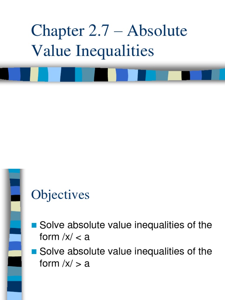 Absolute Value Inequalities Guide | PDF | Inequality (Mathematics ...