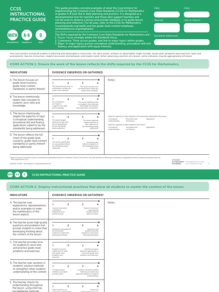 Instructionalpracticeguide Math k8 D 09192013 | PDF | Common Core State ...