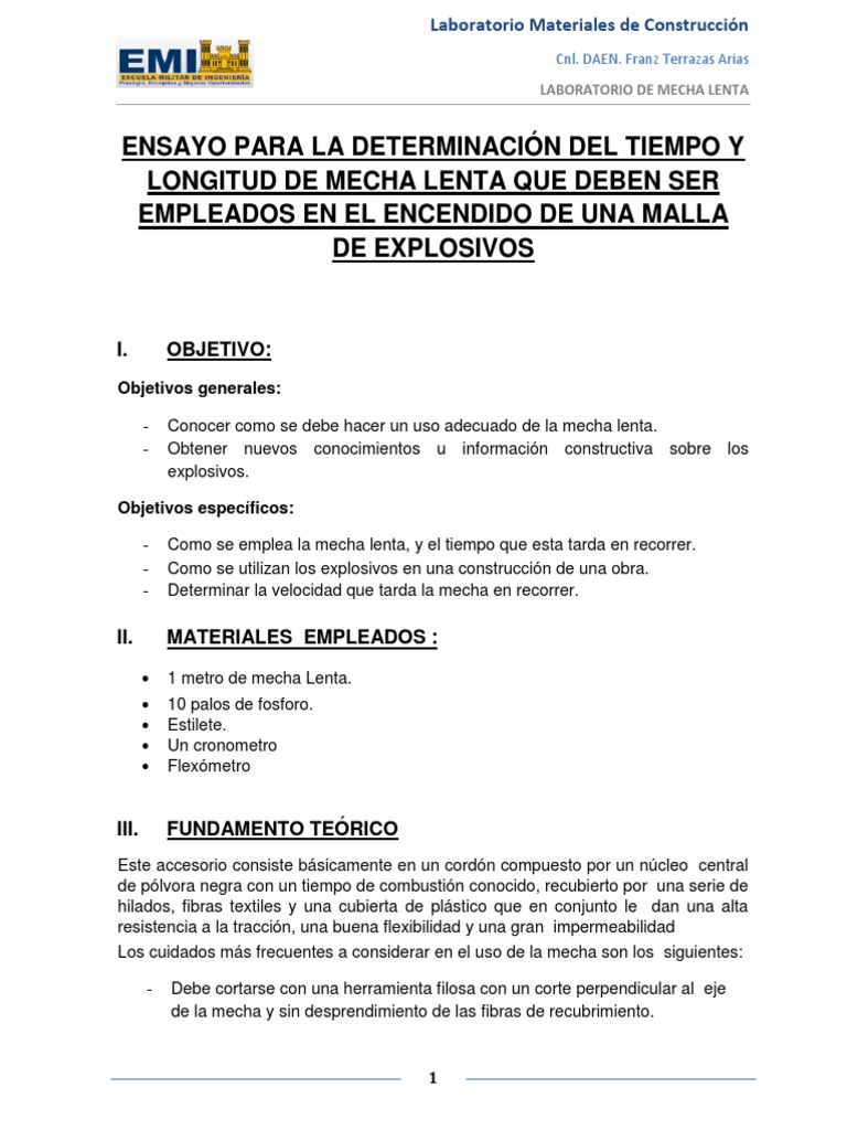 Laboratorio Mecha Lenta | PDF | Material explosivo | Science