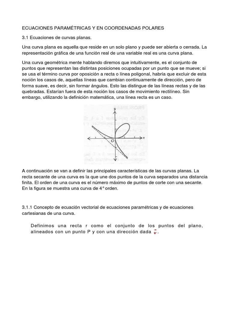 Ecuaciones Paramétricas Y En Coordenadas Polares Circulo Elipse