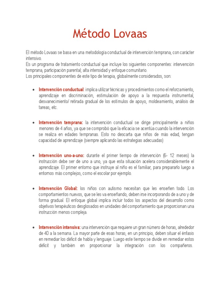 Método Lovaas | PDF