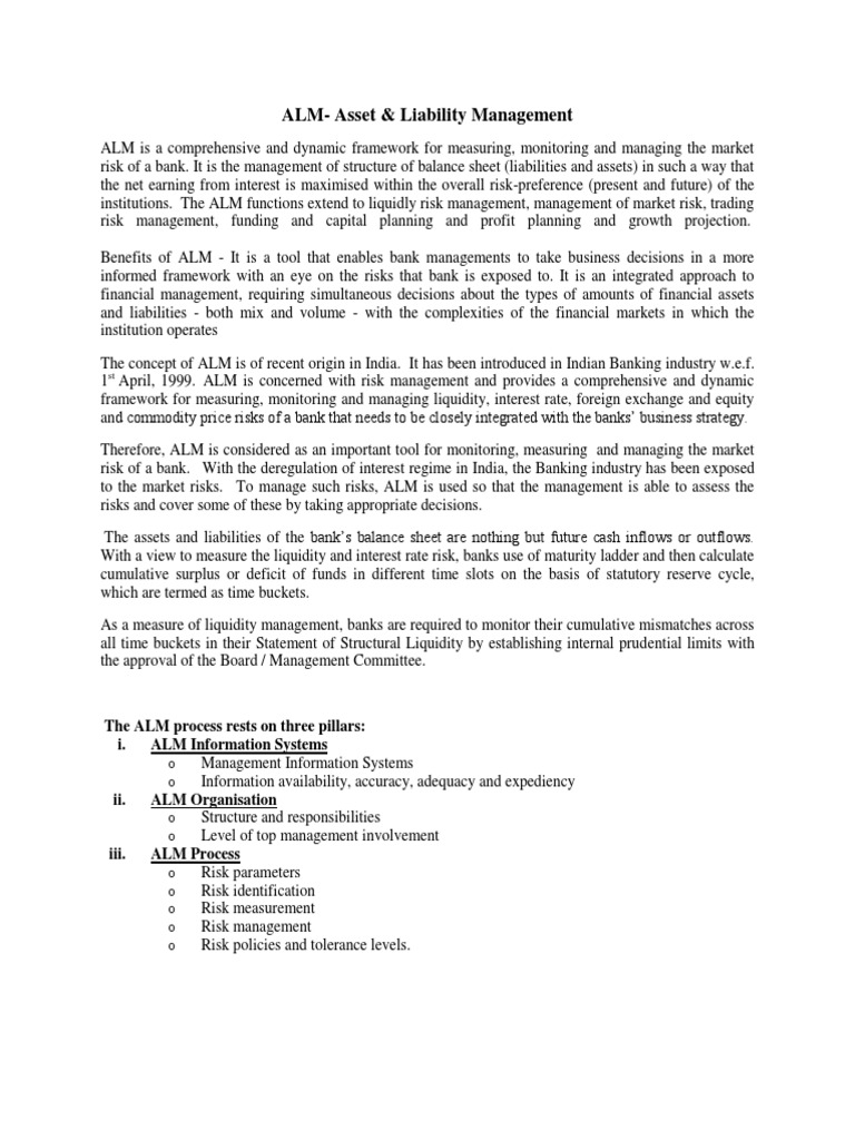 ALM-Asset & Liability Management: The ALM Process Rests On Three ...