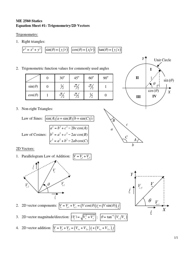 Dynamics Equations and Trigonometry | PDF | Science & Mathematics