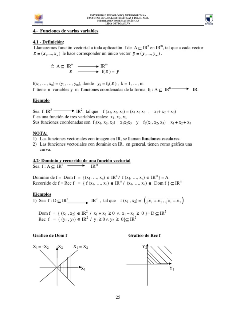 Calculo - Funciones de Varias Variables | PDF | Función (Matemáticas) | Vector Euclidiano