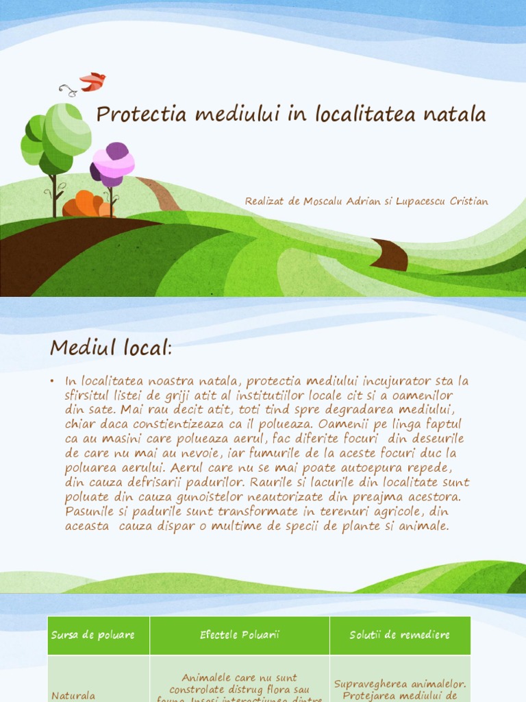 Protectia Mediului in Localitatea Natala | PDF
