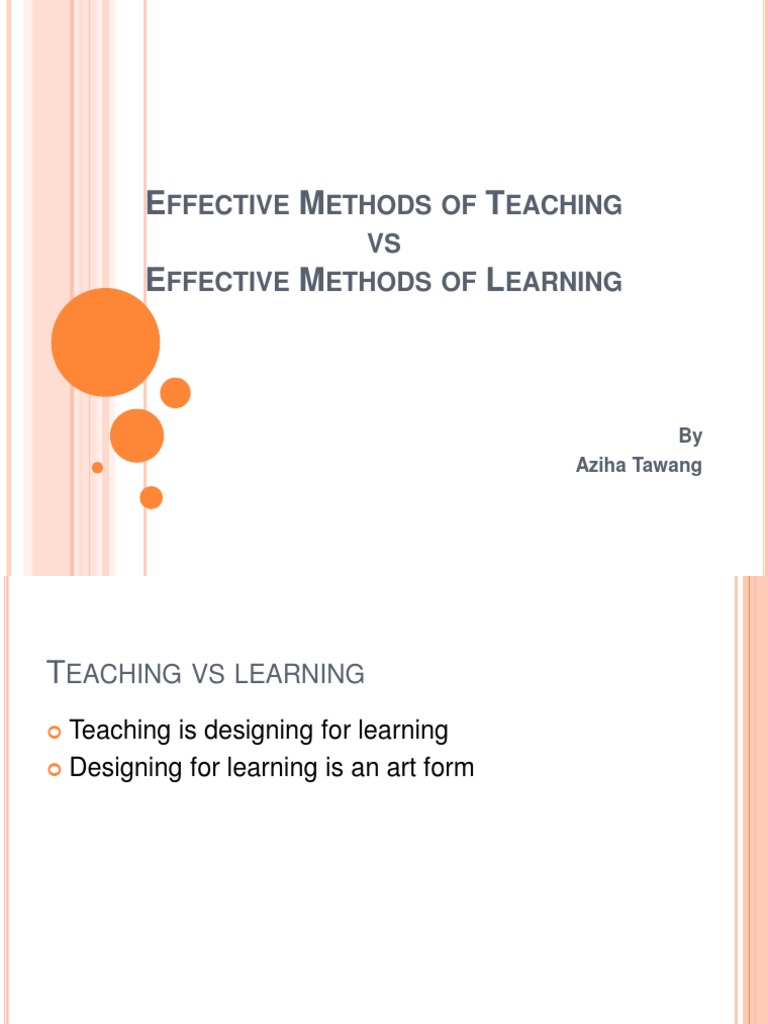 Learning Vs Teaching Method | PDF | Learning | Pedagogy