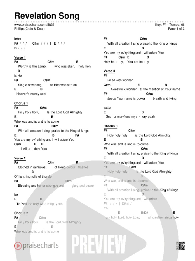 Revelation Song Chord Chart PDF | PDF | Songs | Singles (Music)